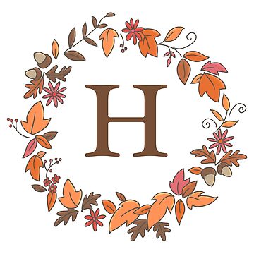 "Letter Initial H Fall leaves Monogram" Kids T-Shirt for Sale by ...