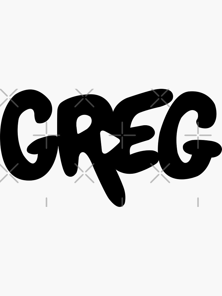 "greg typography logo danny gonzalez drew gooden (black)" Sticker for ...