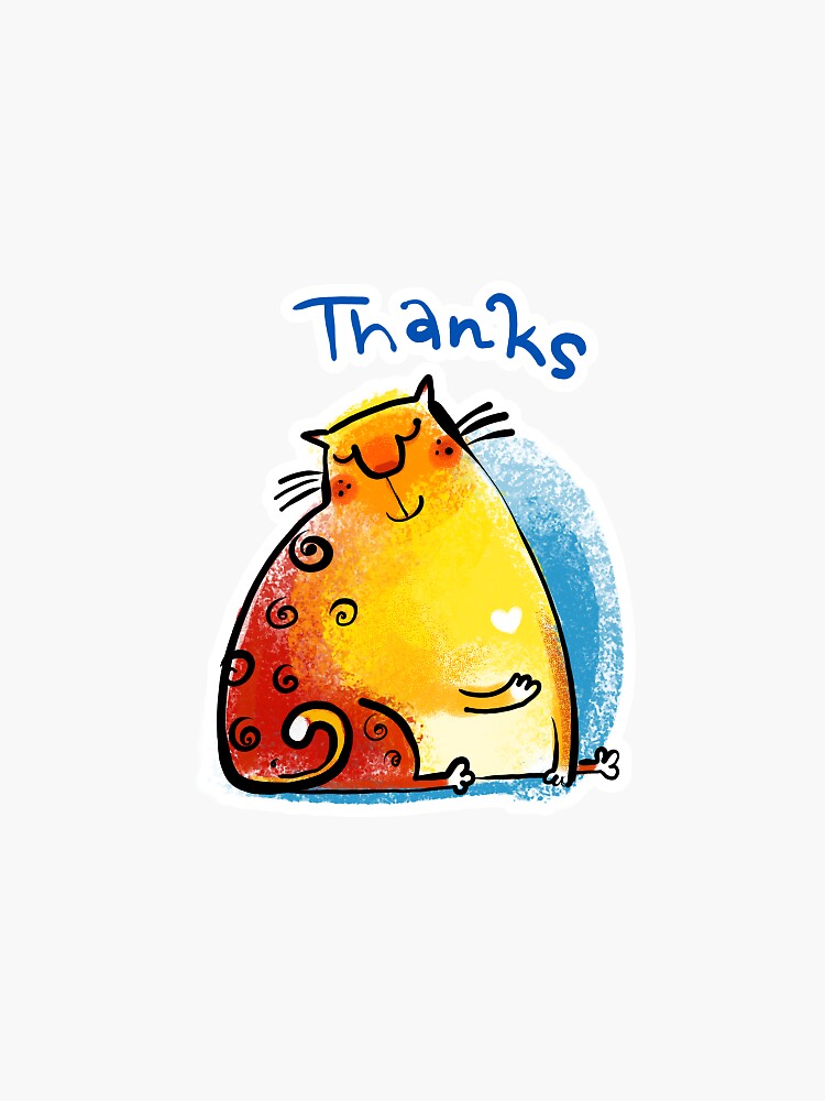 "Thank you cat sticker gift idea " Sticker for Sale by BRtisticDesigns ...