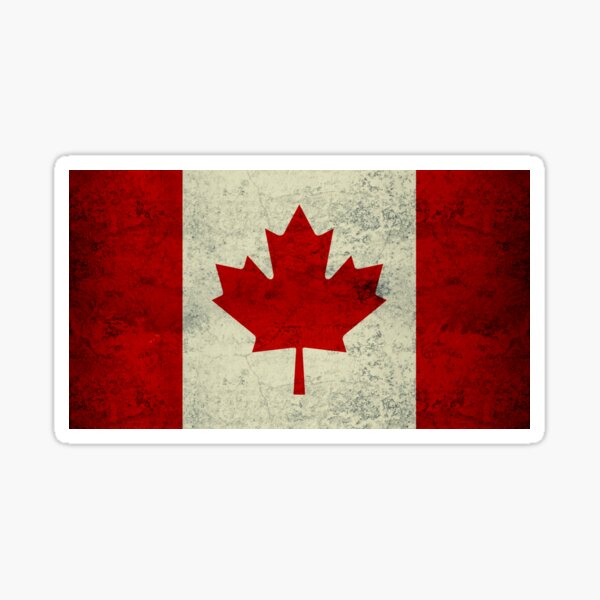 "Old and Worn Distressed Vintage Canadian Flag" Sticker for Sale by ...