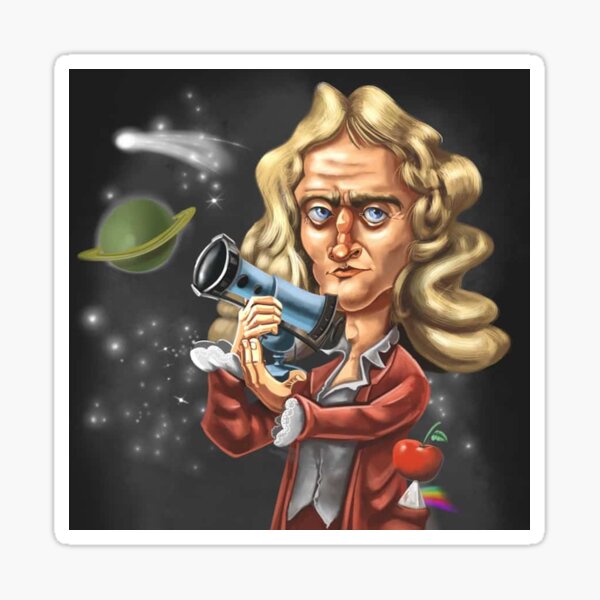 "Sir Isaac Newton" Sticker for Sale by MacCurious | Redbubble