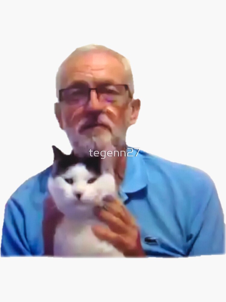 "Jeremy Corbyn and Cat" Sticker for Sale by tegenn27 | Redbubble
