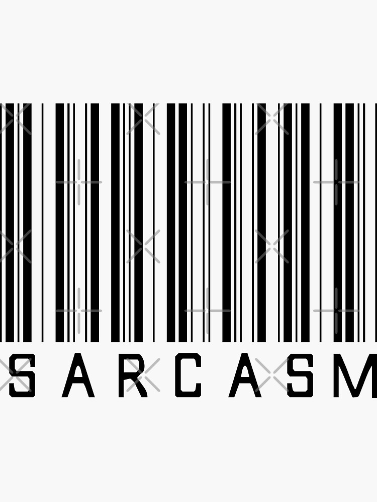 "Sarcasm Bar Code Trendy Custom Sticker Pack" Sticker for Sale by ...