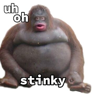"uh oh stinky poopy monkey meme" Sticker for Sale by cyberstyle | Redbubble