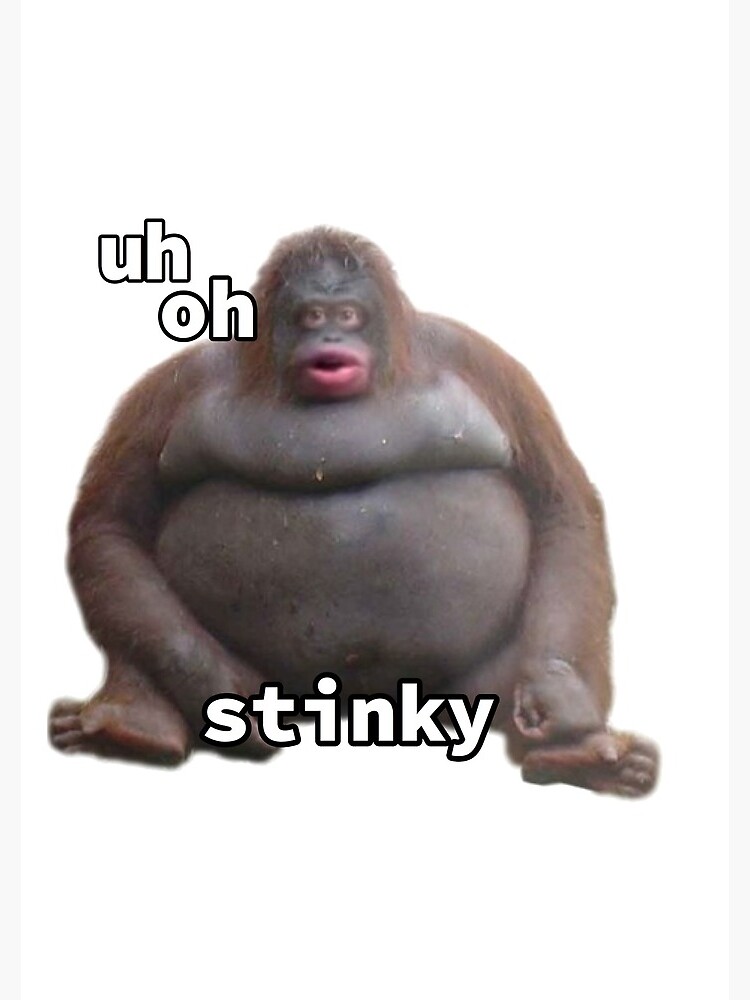 "uh oh stinky poopy monkey meme" Spiral Notebook for Sale by cyberstyle ...