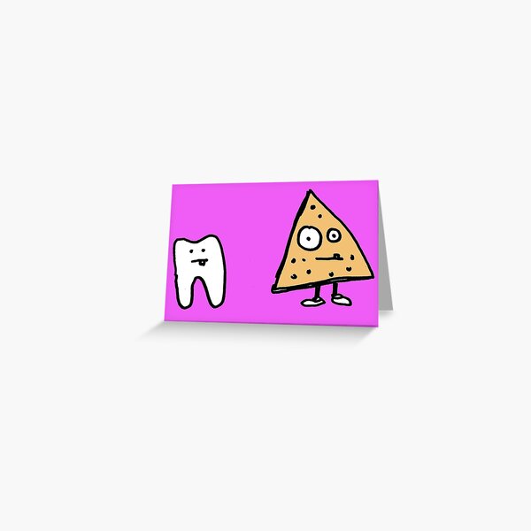 "Tooth vs Dorito" Greeting Card by squeaktoy | Redbubble