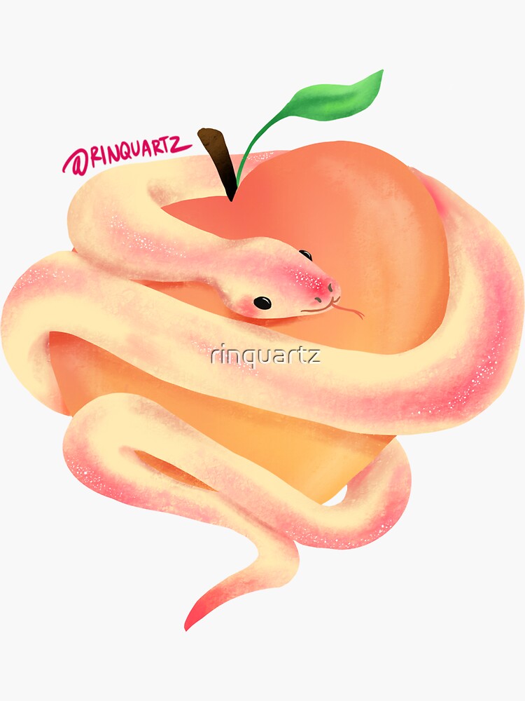 "peach snake" Sticker for Sale by rinquartz | Redbubble
