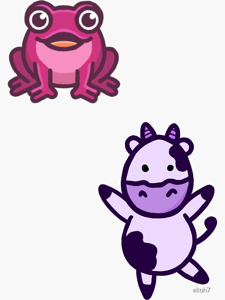 "Magenta Frog & Purple Cow 2-Pack" Sticker by ekoh7 | Redbubble