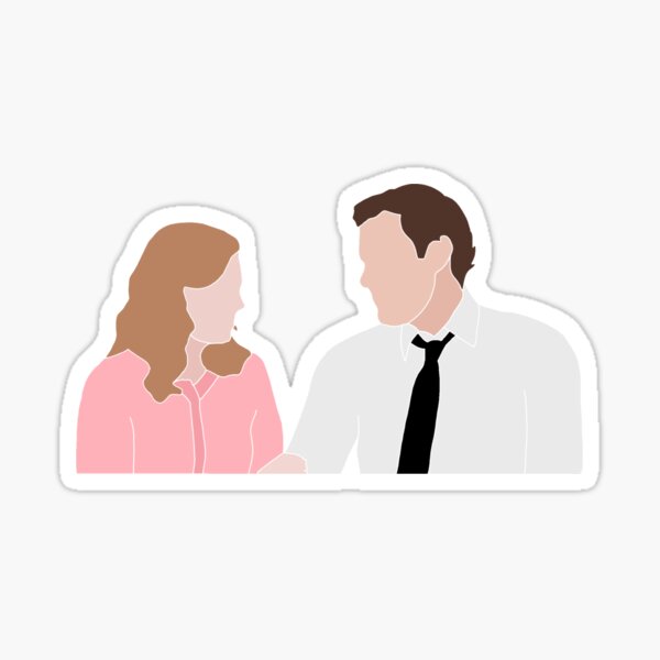 "Jim and Pam Silhouette" Sticker for Sale by MinimalistRep | Redbubble