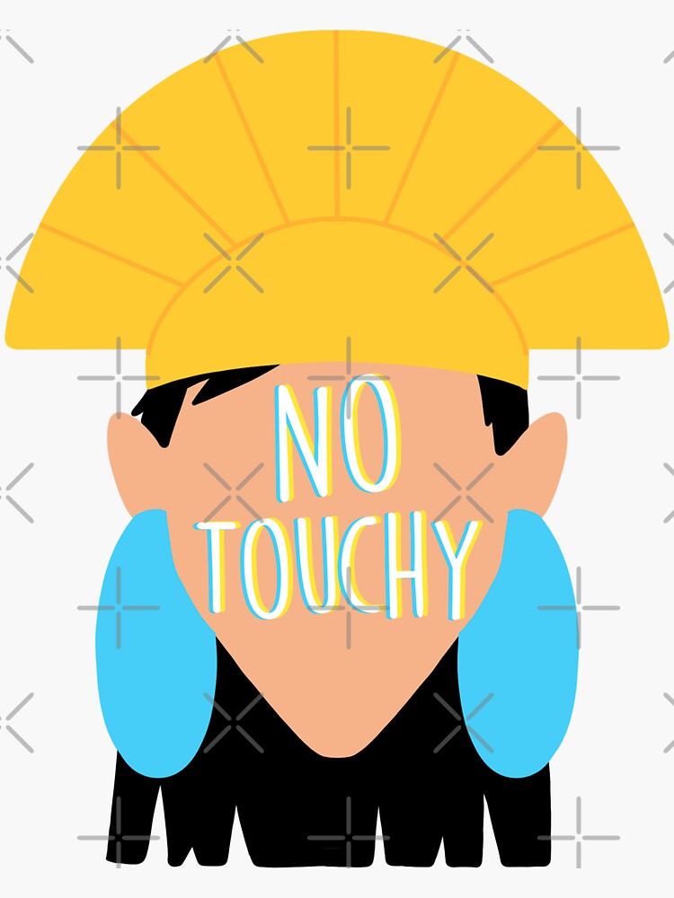 "No Touchy" Sticker by 3blondegirls | Redbubble