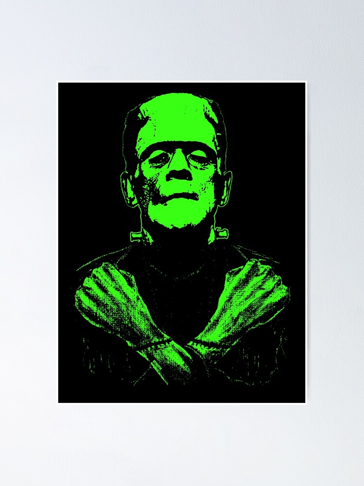 "Frankenstein (The Monster) in neon green" Poster for Sale by ARTmuffin ...