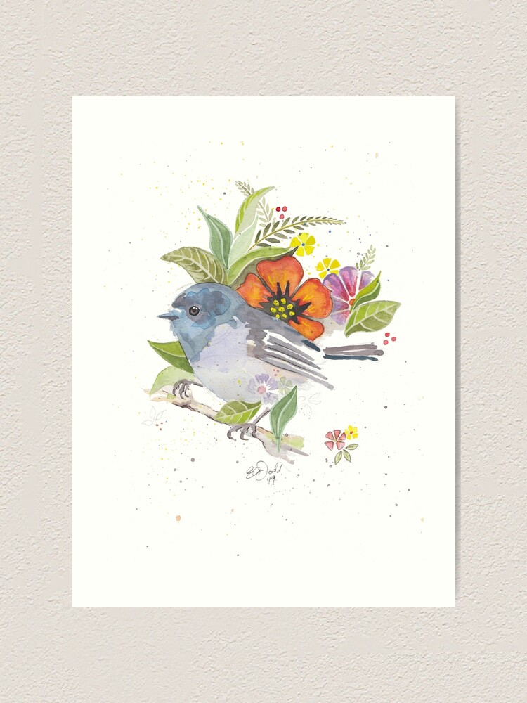 "Miromiro native New Zealand tomtit" Art Print by ElizabethKiwi | Redbubble
