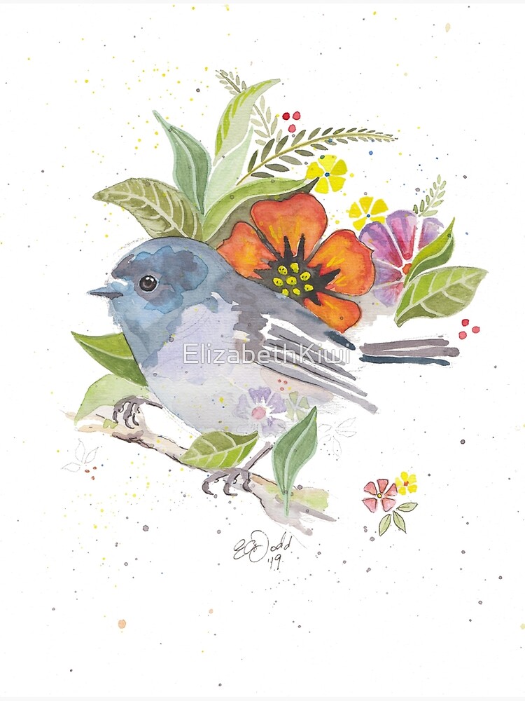 "Miromiro native New Zealand tomtit" Art Print by ElizabethKiwi | Redbubble
