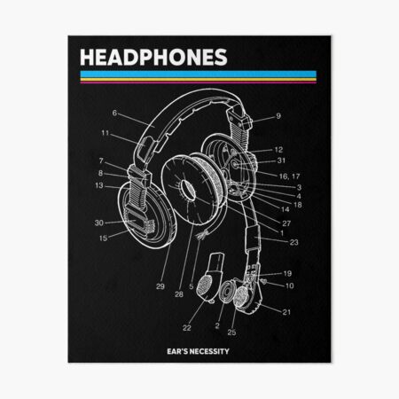 "Headset Blueprint Diagram - Cool Tech T-Shirt" Art Board Print for ...