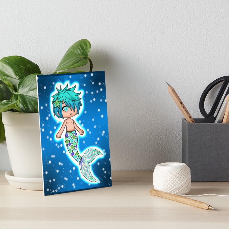 "Sad Merman Gacha Life Edit (With Background)" Art Board Print by I ...