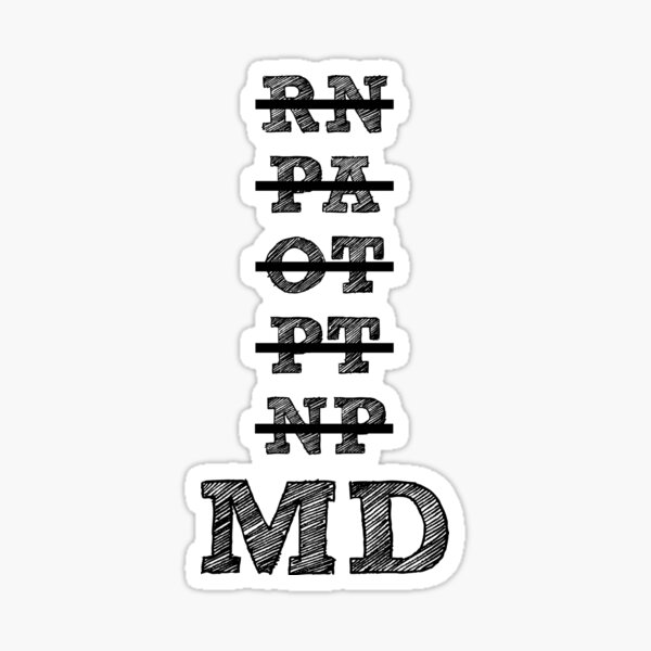 "MD Medical Doctor" Sticker by money33fuller | Redbubble