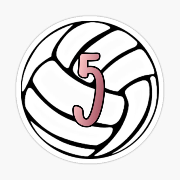 "#5 volleyball " Sticker for Sale by jordan-0423 | Redbubble