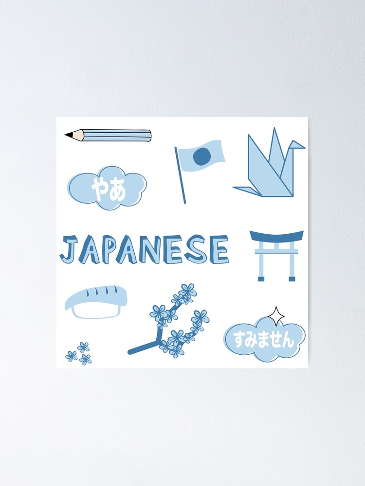 "Light Blue Japanese Subject Pack" Poster for Sale by The-Goods | Redbubble