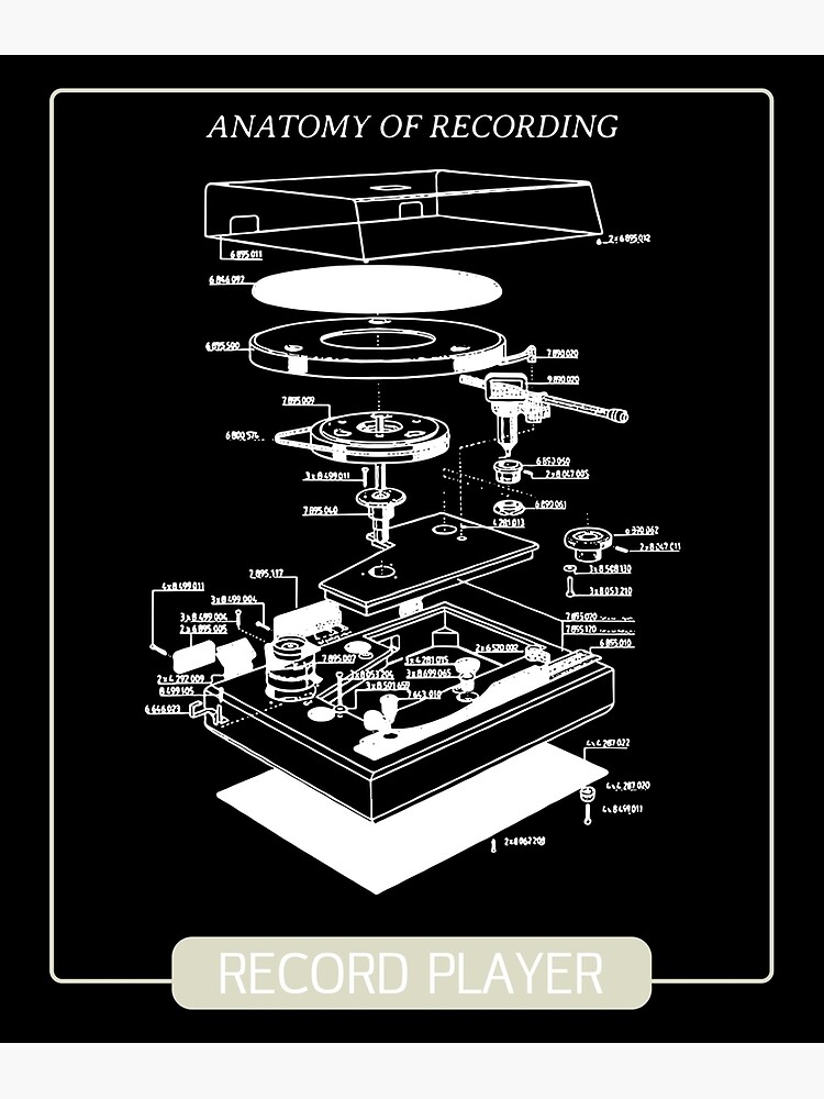 "Classic Record Player Blueprint - Cool Tech" Canvas Print for Sale by ...