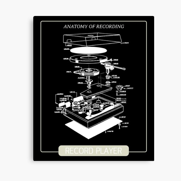 "Classic Record Player Blueprint - Cool Tech" Canvas Print for Sale by ...