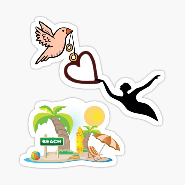 "Very beautiful beach but flying" Sticker for Sale by Shubhlove | Redbubble