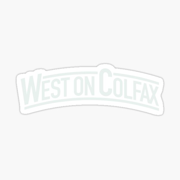 "West on Colfax tramlines" Sticker by ScottCarey | Redbubble