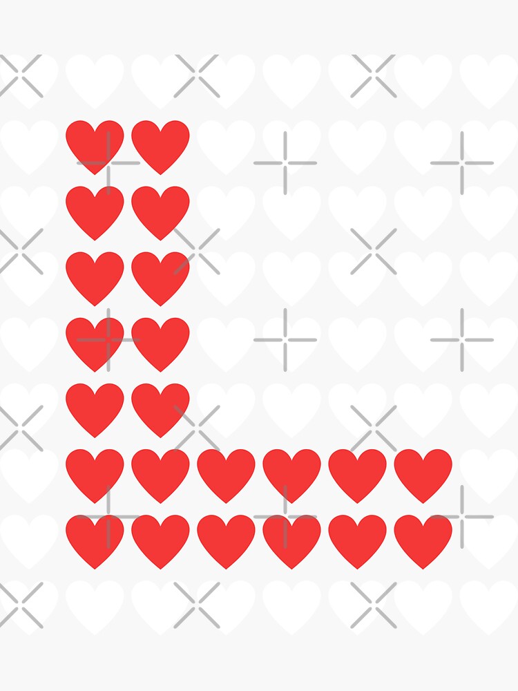 "letter L with hearts, your favorite letter for Valentine's Day ...
