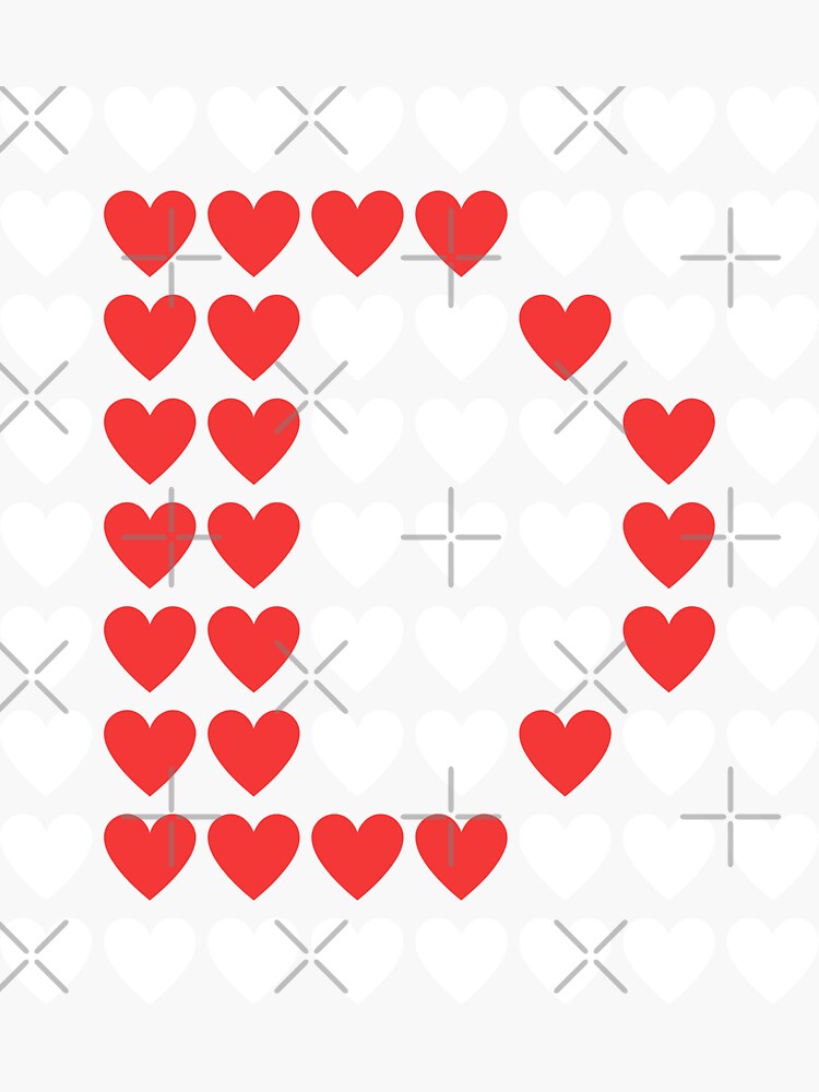 "letter D with hearts, your favorite letter for Valentine's Day ...