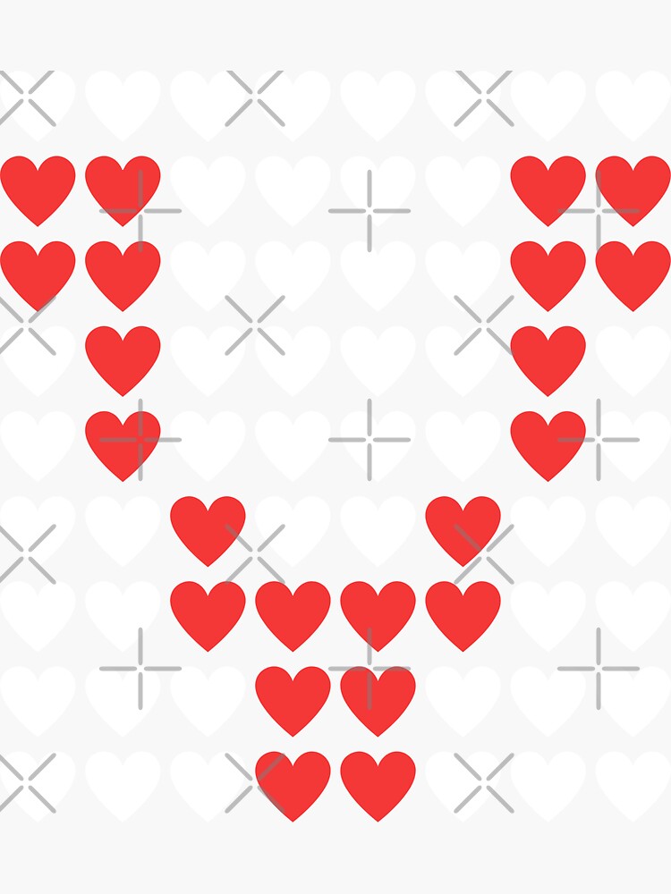 Pegatina «Copia de la letra V con corazones, tu letra favorita para el ...