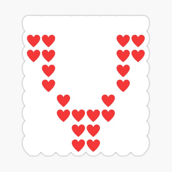 Pegatina «Copia de la letra V con corazones, tu letra favorita para el ...
