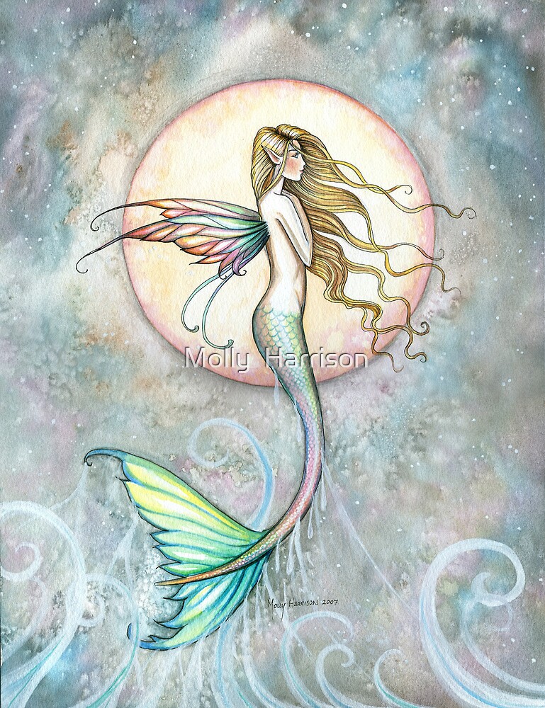 ""First Taste of Sky" Mermaid Art by Molly Harrison" by Molly Harrison ...