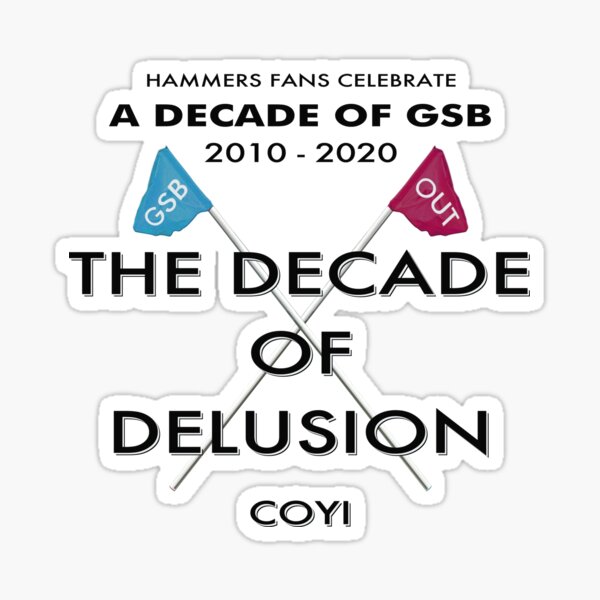 "A Decade of Delusion" Sticker by ThamesIronworks | Redbubble