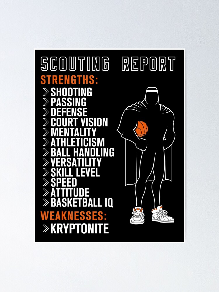 "NBA Draft Scouting Report - Basketball Superman" Poster by COURT ...