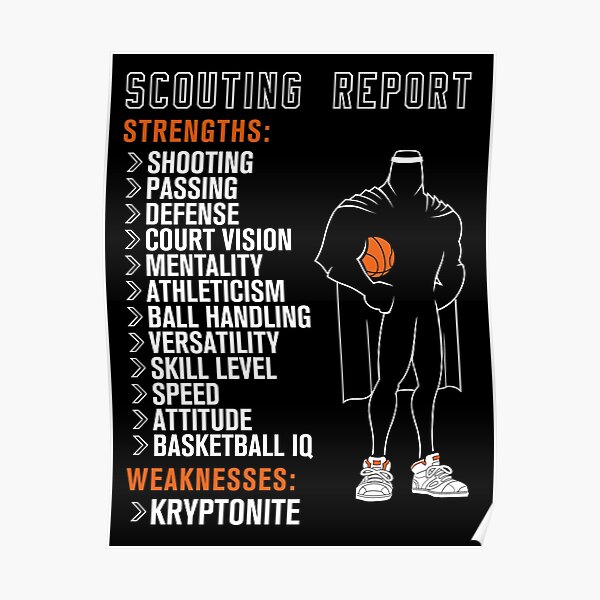 "NBA Draft Scouting Report - Basketball Superman" Poster by COURT ...
