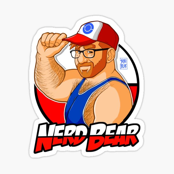 "NERD BEAR - GINGER" Sticker for Sale by bobobear | Redbubble