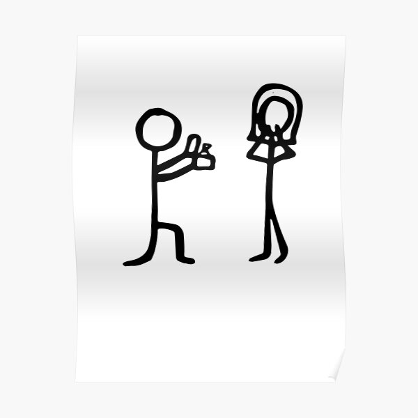 "Marriage Proposal - Stick Figure" Poster by quali-shirts | Redbubble