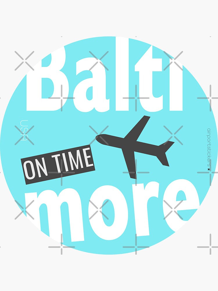 "Airport code/style Baltimore" Sticker for Sale by Aviators | Redbubble