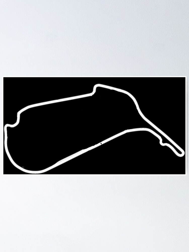 "Mallory Park UK Circuit layout -White" Poster by AC-16 | Redbubble