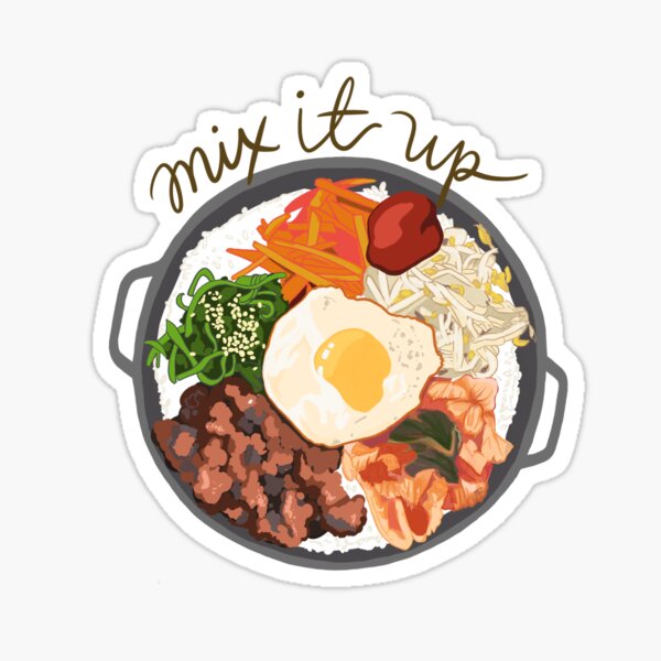 "Mix it Up - Bibimbap" Sticker for Sale by gladlyglobal | Redbubble