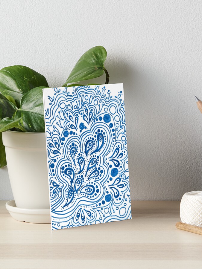 "Blue Paisley Pattern Drawing" Art Board Print for Sale by carolyn ...