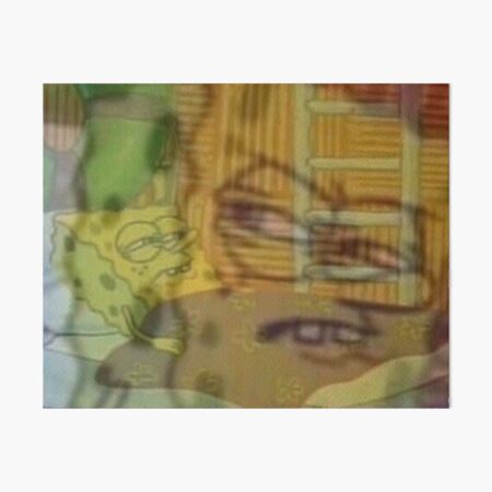 "Spongebob Suspicious Reaction Meme" Art Board Print for Sale by ...