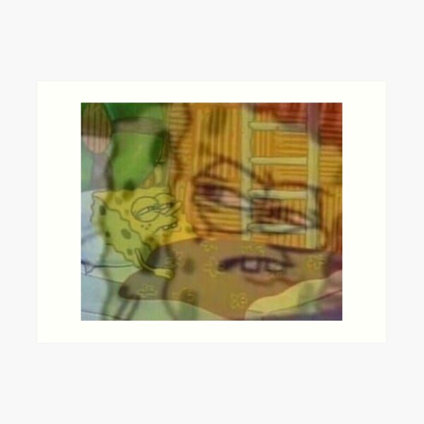 Spongebob Suspicious Reaction Meme Art Print By Simplyklynn Redbubble