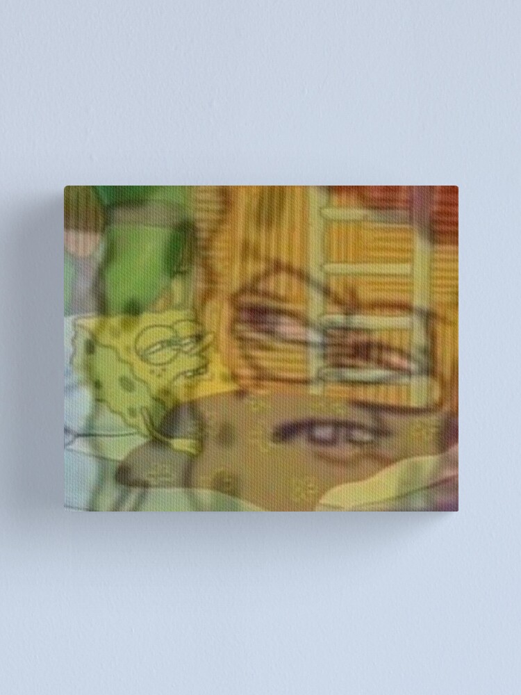 "Spongebob Suspicious Reaction Meme" Canvas Print for Sale by ...
