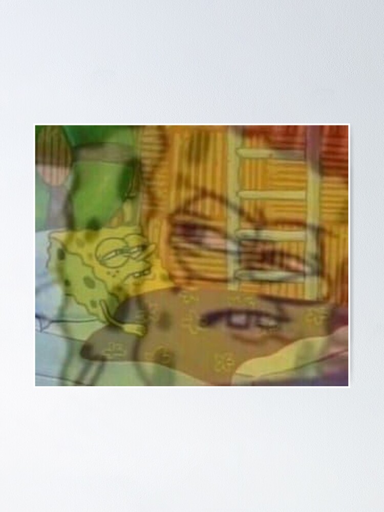"Spongebob Suspicious Reaction Meme" Poster by simplyklynn | Redbubble