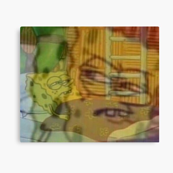 "Spongebob Suspicious Reaction Meme" Canvas Print for Sale by ...