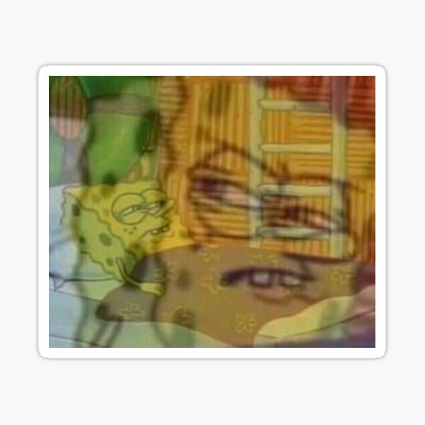 "Spongebob Suspicious Reaction Meme" Sticker for Sale by simplyklynn ...