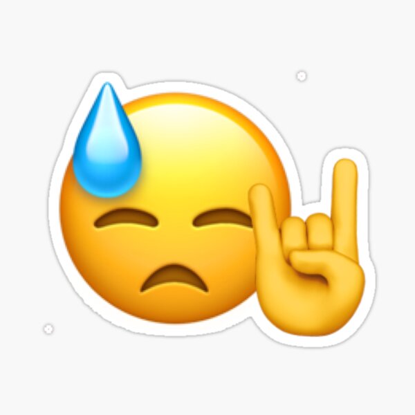 "Sad Rock On Emoji" Sticker for Sale by nort2 | Redbubble