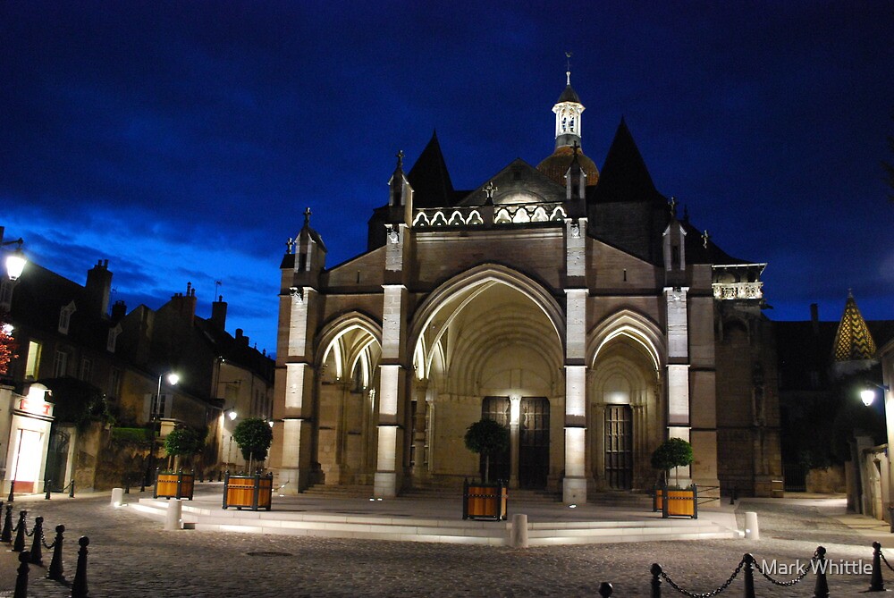 "Beaune Basilica at Night" by Mark Whittle | Redbubble