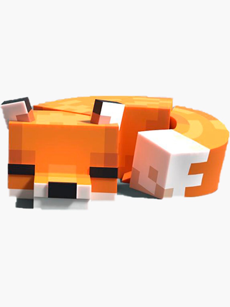 "Sleeping cute minecraft fox" Sticker by Lageroso | Redbubble