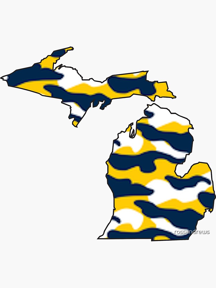 "State of Michigan Wolverines Go Blue Sticker" Sticker by rossandrews ...
